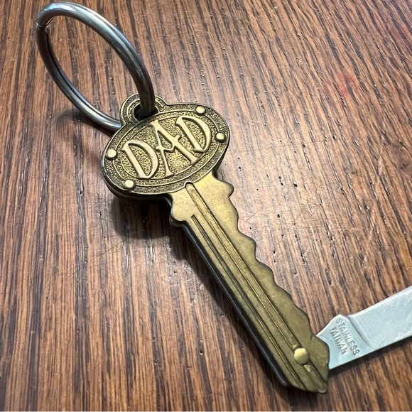 Vintage | Accessories | Vintage Avon Dad Brass Pocket Knife Key Chain ...